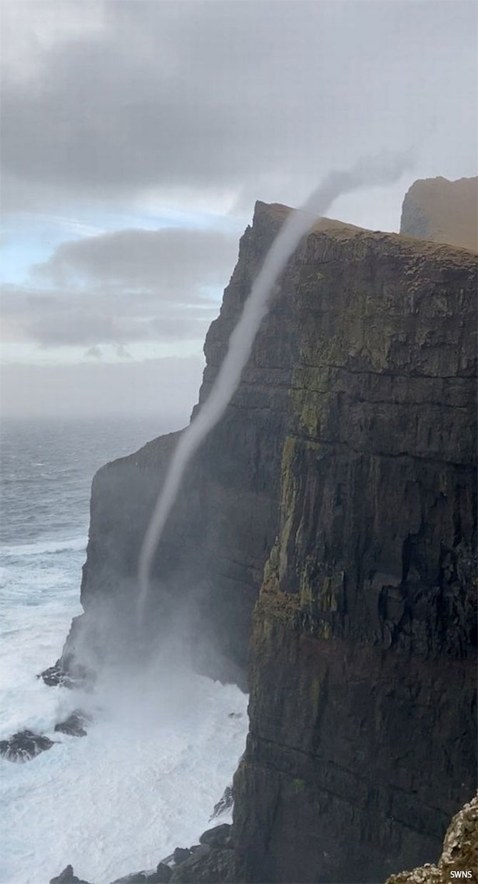 Two waterfalls appear to flow upwards in Australian capital