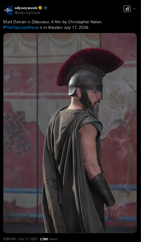 Matt Damon’s first look in Christopher Nolan's 'The Odyssey' revealed