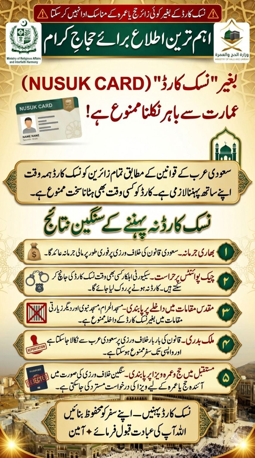 Nusuk Card: Hajj pilgrims warned of penalty, serious consequences